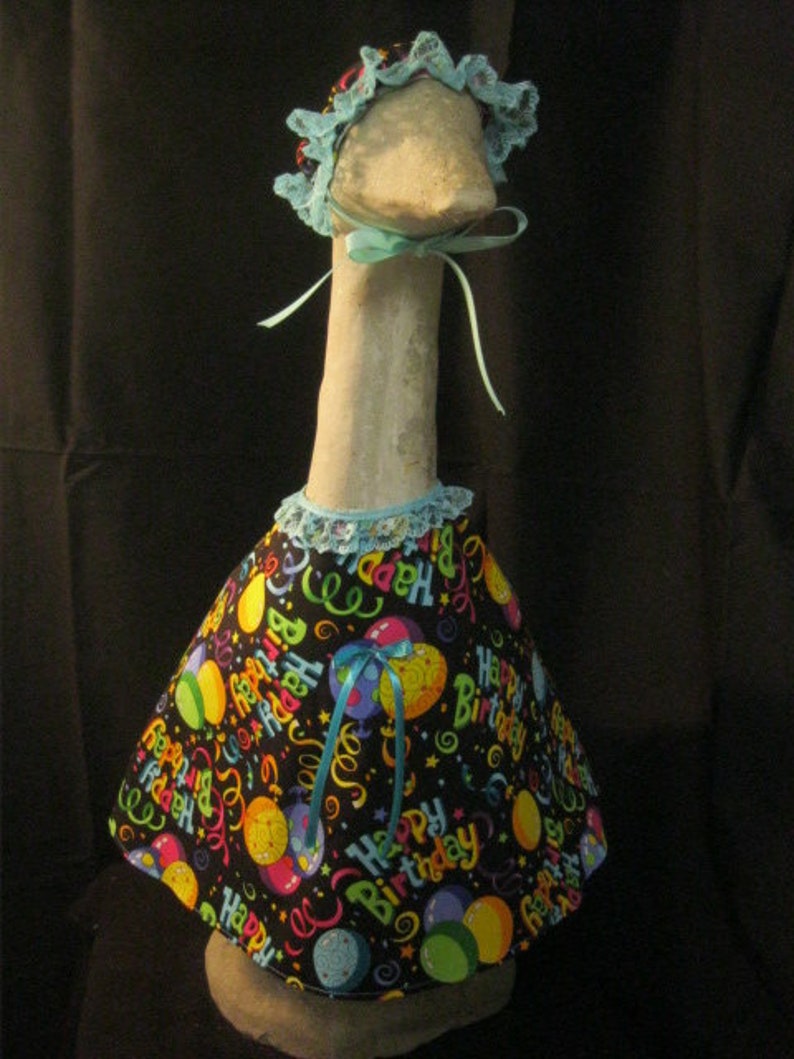 Happy Birthday Goose Dress/ Birthday Goose Clothes/concrete Goose/lawn ...