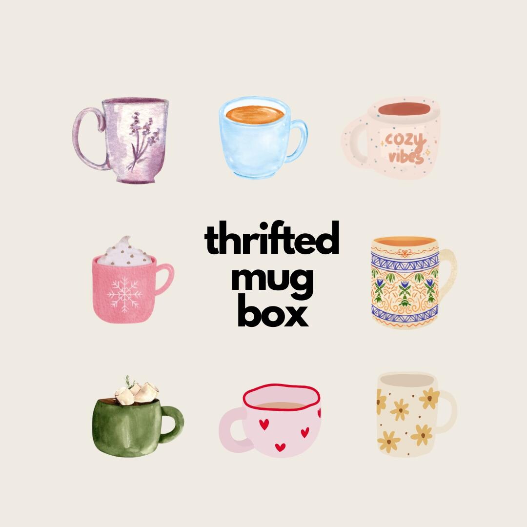 Thrifted Mug Box – Unique, Vintage, Upcycled Mugs – Eco-friendly Gift ...
