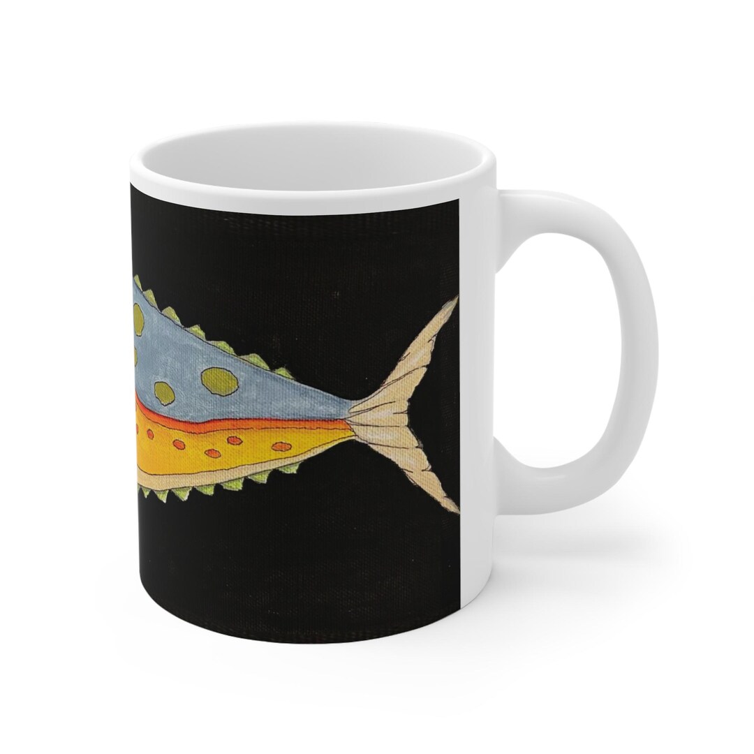 Colorful Abstract Tarpon Art Print Mug | White Ceramic 11 Oz. - Etsy