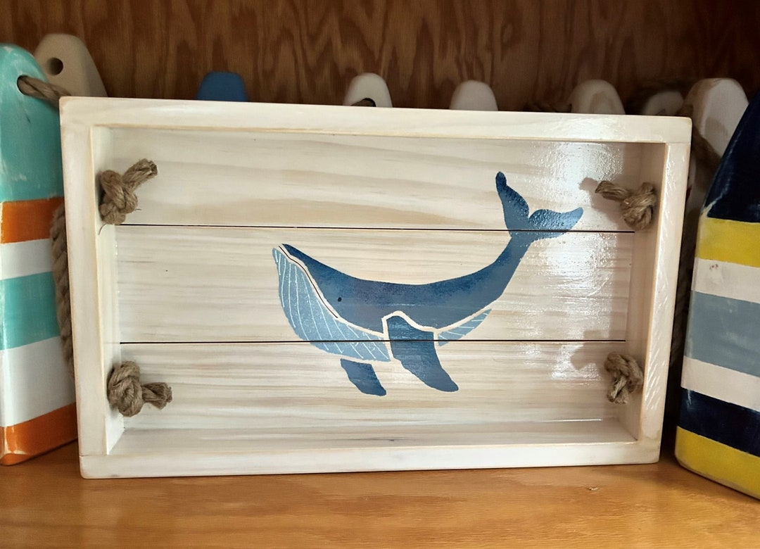 Whale Tray, Nautical Serving Tray, Whale Nautical Accessory, Coastal ...