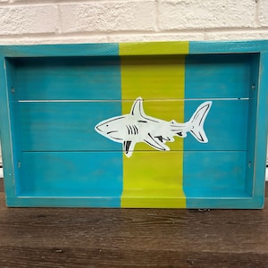 Shark Serving Tray, Nautical Wood Tray, Coastal Decor, Beach House ...