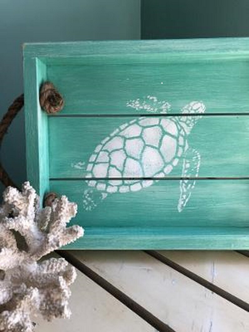 Sea Turtle Tray Serving Tray Tropical Theme Tray Decorative - Etsy
