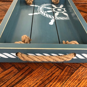 Ships Wheel Serving Tray, Nautical Decor, Housewarming Gift, Wood Tray ...