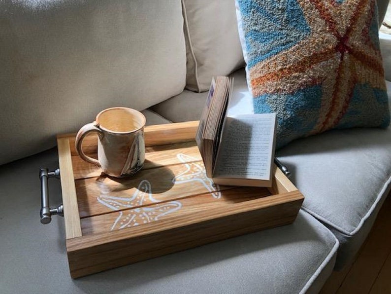 Starfish Tray Wood Serving Tray Nautical Tray Kitchen | Etsy