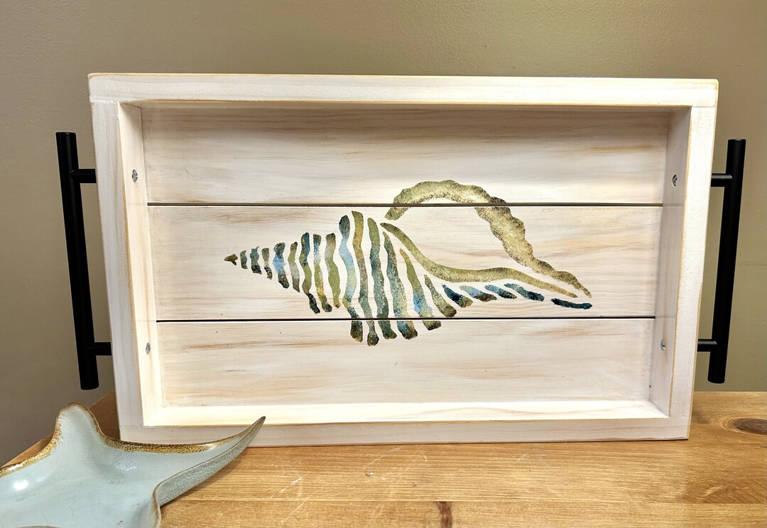 Sea Shell Tray, Serving Tray, Nautical Decor, Housewarming Gift, Beach ...