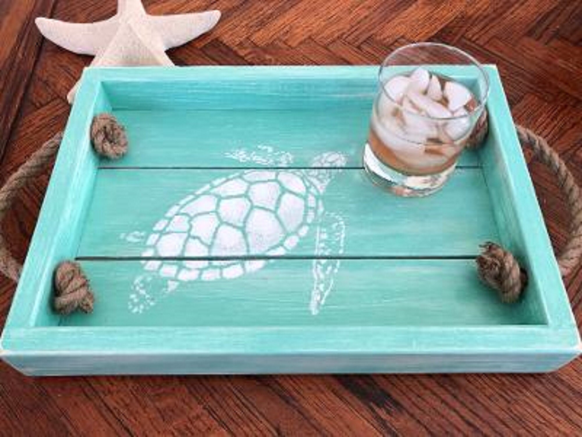 Sea Turtle Tray Serving Tray Tropical Theme Tray Decorative - Etsy