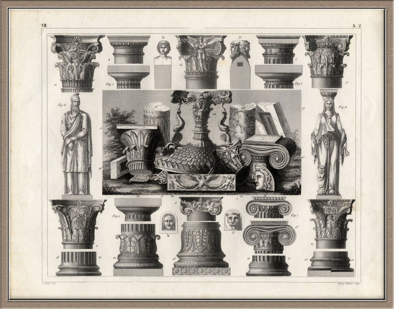 Art & Collectibles Copper engraving print of ROMAN ARCHITECTURE From ...