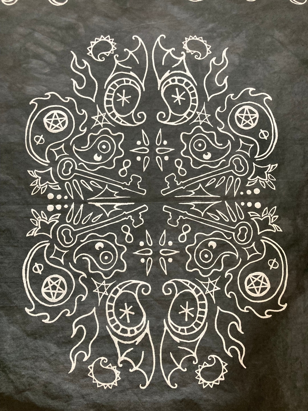 Goth Witch Bandana Paisley Vintage Cotton Thick Repurposed Upcycled ...