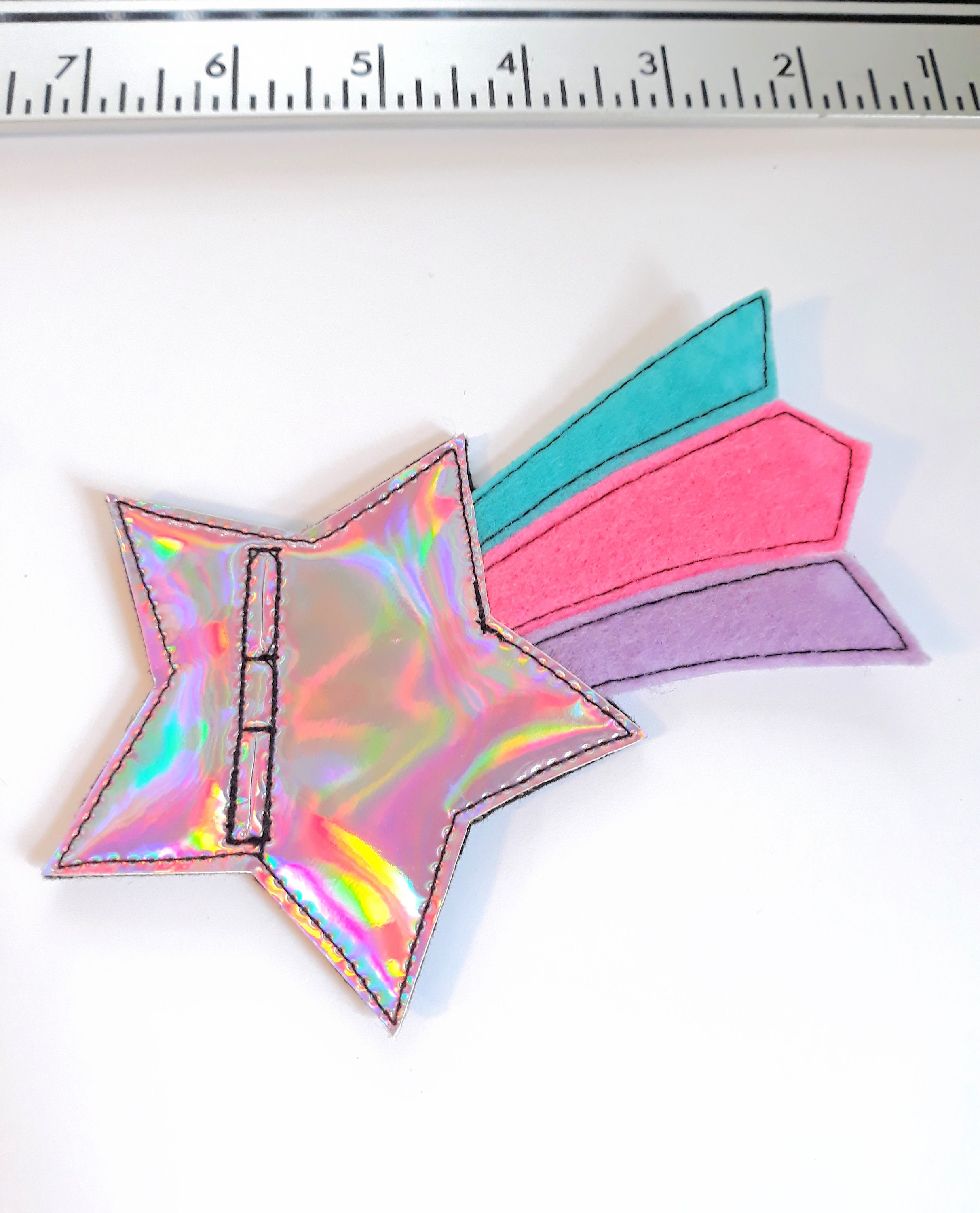 Pink Holographic Star Blue Pink Lavender Purple Tail Shooting - Etsy