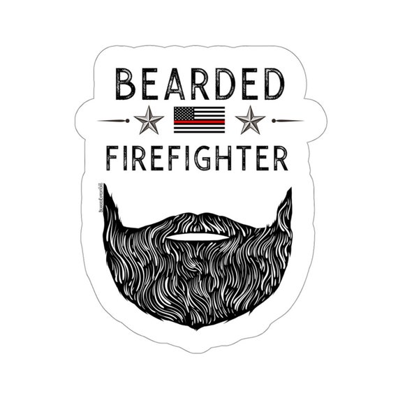 BEARDED Firefighter Sticker Decal Beard Lover Gifts for - Etsy