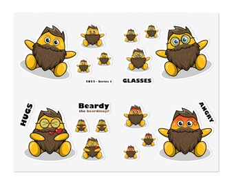 BEARDY the BEARDMOJI Hugs Sticker | Decal | Gifts for Him | Dads ...