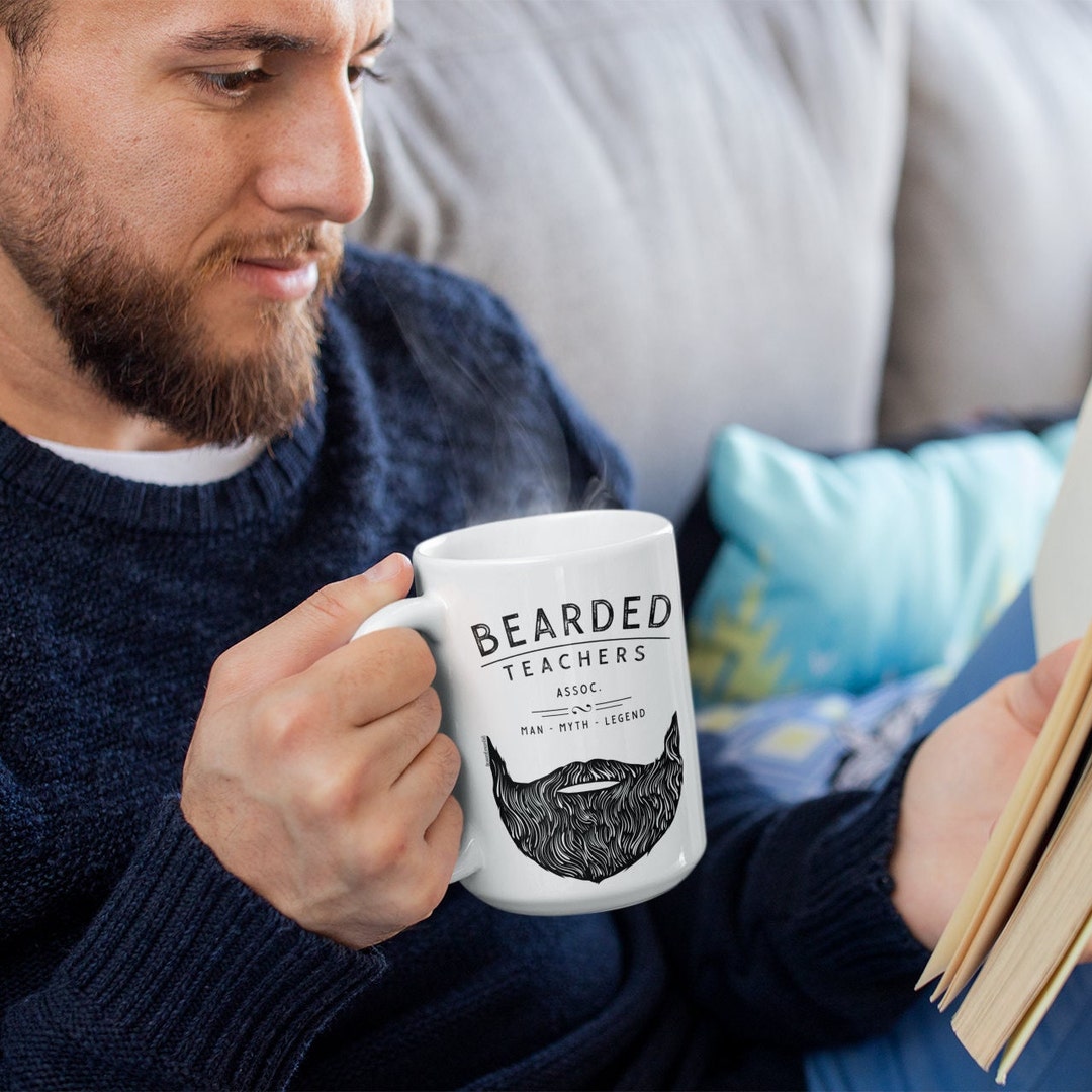 BEARDED Teachers Mug | Coffee Mug | Beard Lover | Gifts for Him | Dads ...