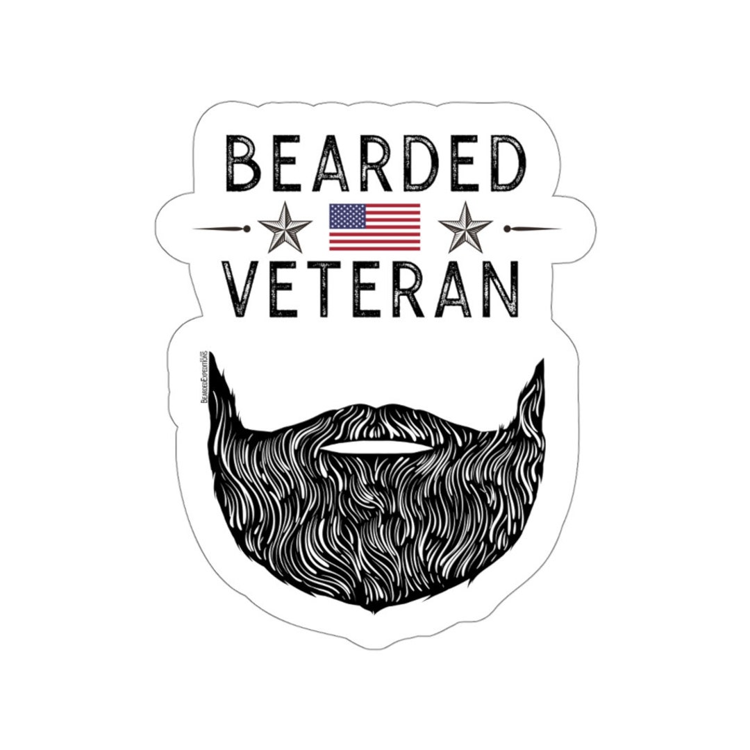 BEARDED VETERAN Sticker | Decal | Beard Lover | Gifts for Him | Dads ...