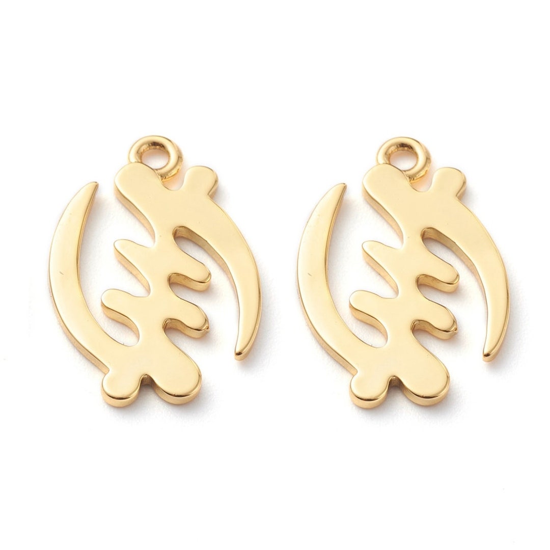 Adinkra Symbol GYE Nyame | Gold Charm | Real 18K Gold-plated Charm | 2 ...