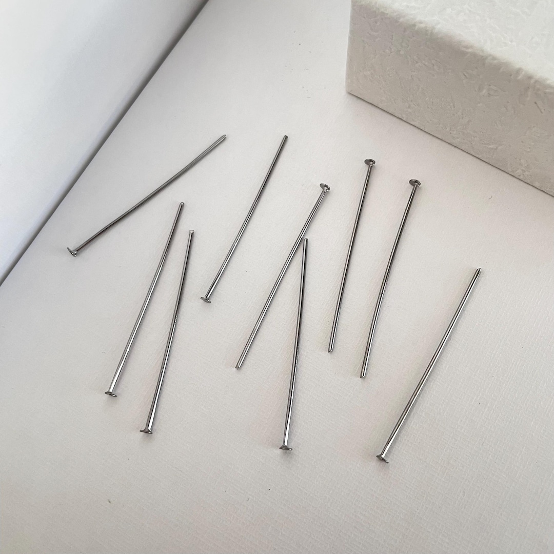 Gunmetal Flat Head Pins: Iron Jewelry Making Supplies, 40mm (100 Pieces ...