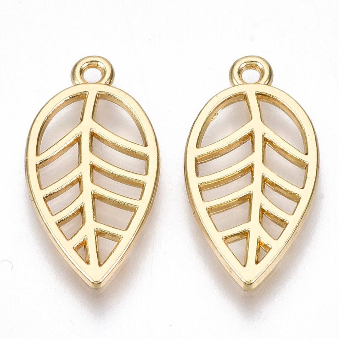 4pcs Hollow Tear Drop Leaf Charm in Gold Alloy - Etsy Australia