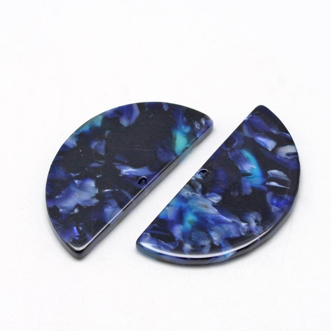 Resin Semi Circle Pendant | Tortoise Shell Pendant | Half Round Charm ...