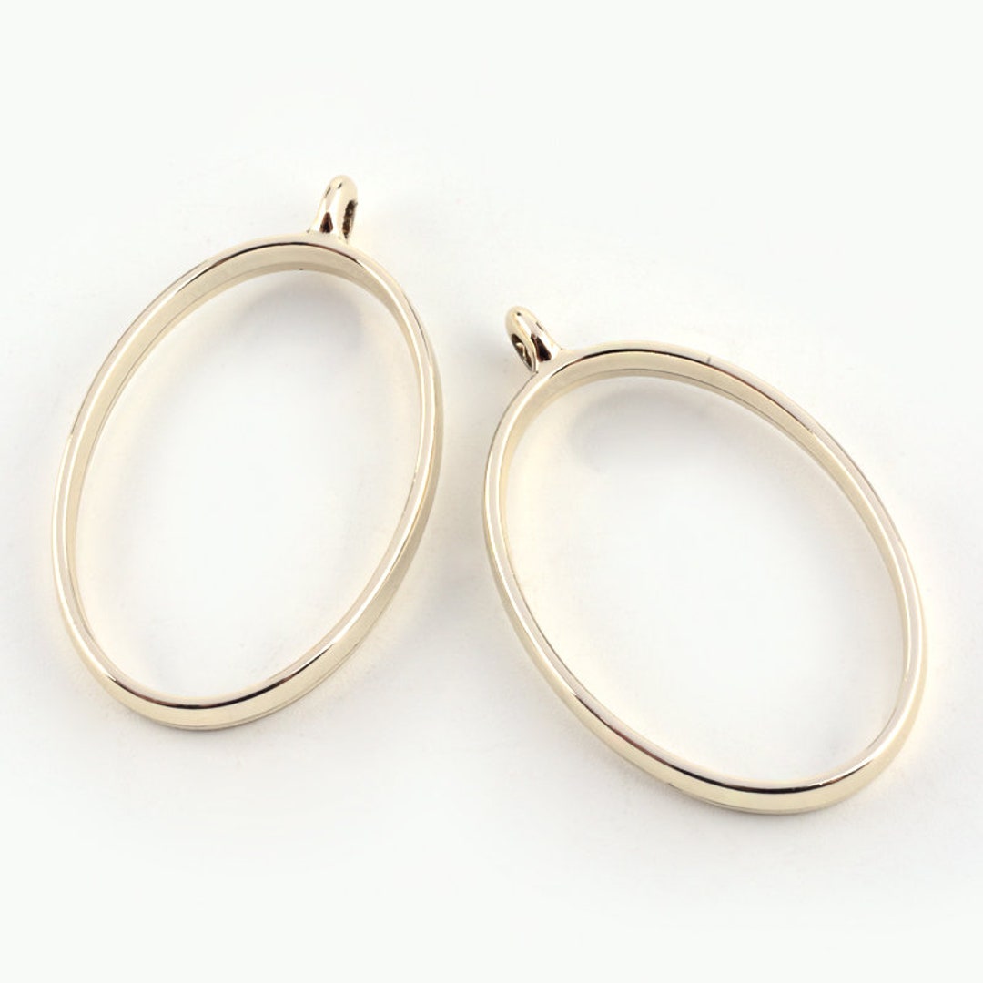 Gold Oval Open Back Bezel Pendant | Golden Colour - Etsy