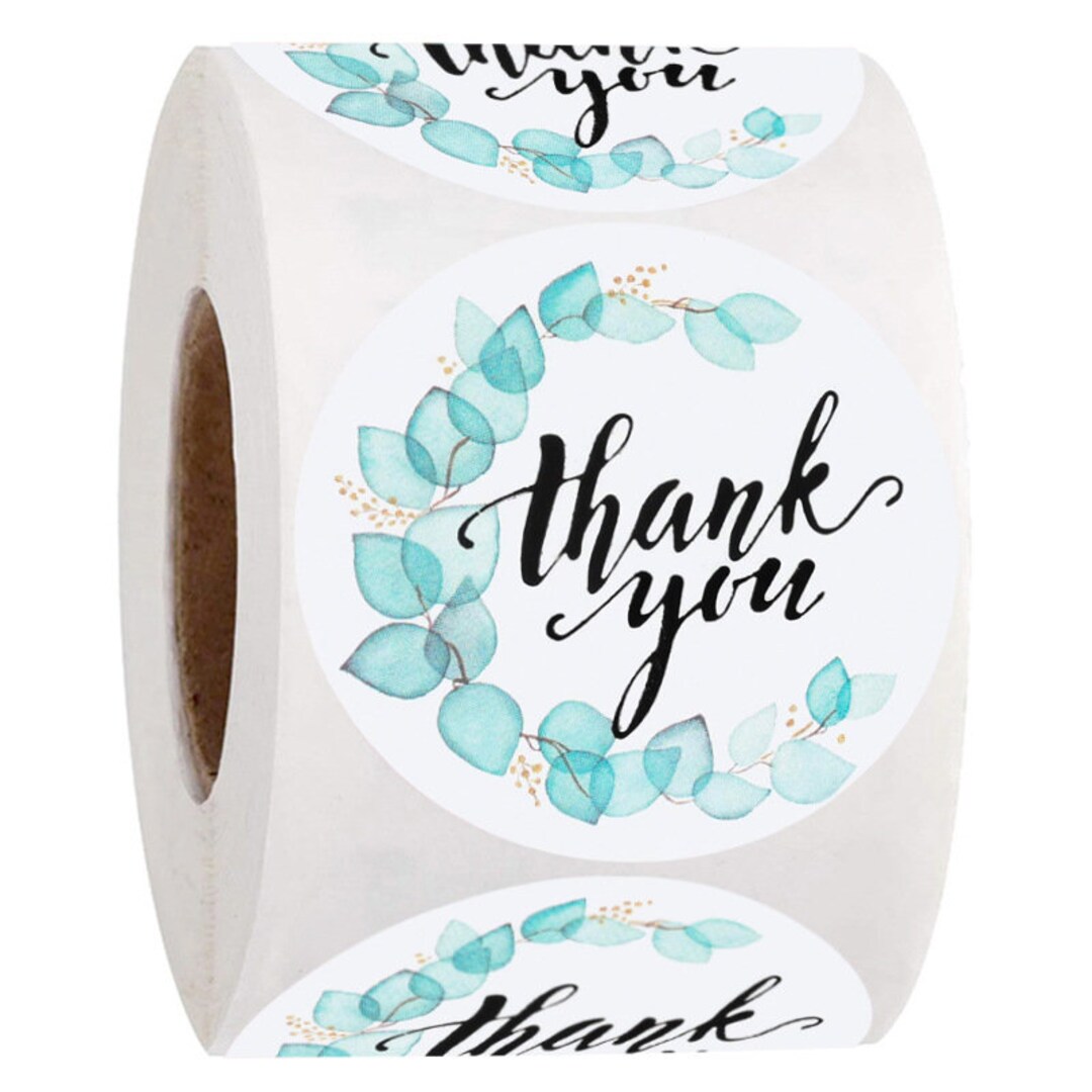 Thank You Stickers | 2.5cm Wide | Floral Thank You Sticker | Gift Tag ...