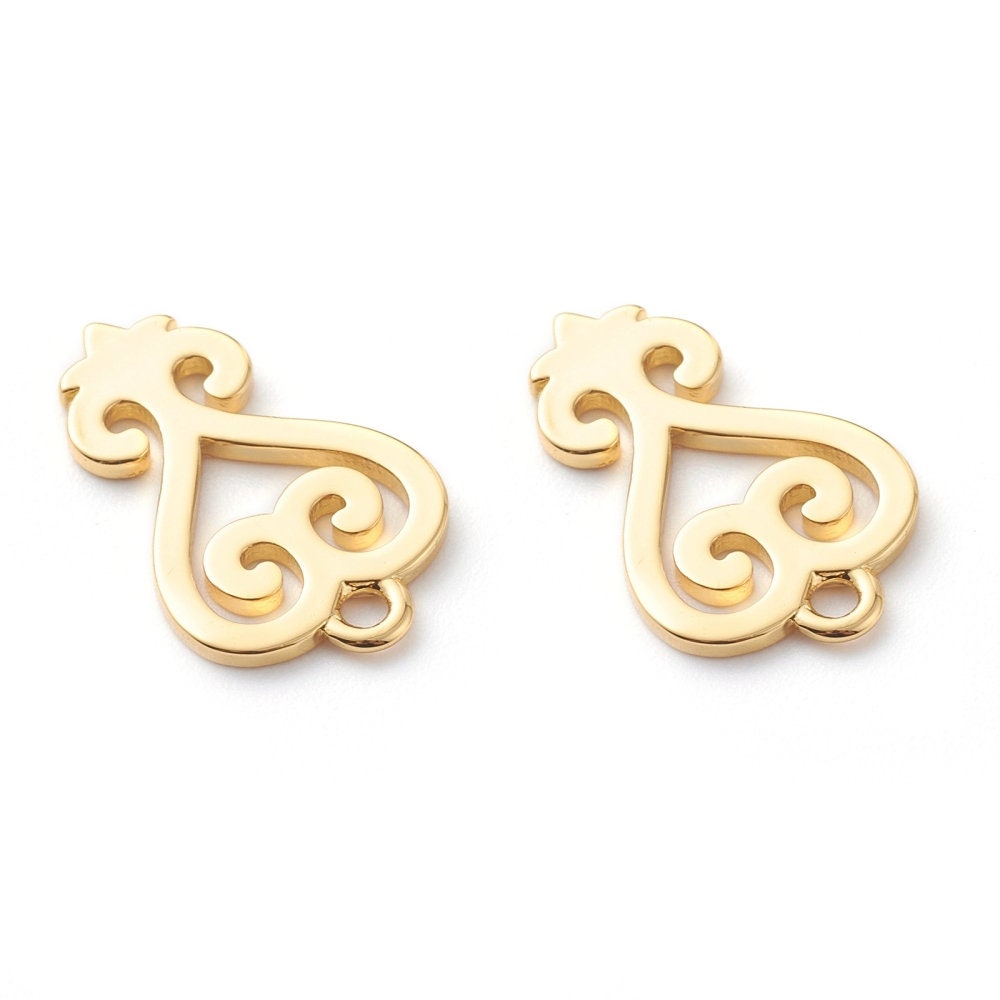 Adinkra Symbol Sankofa | Gold Charm | Real 18K Gold-plated Charm | 2 ...