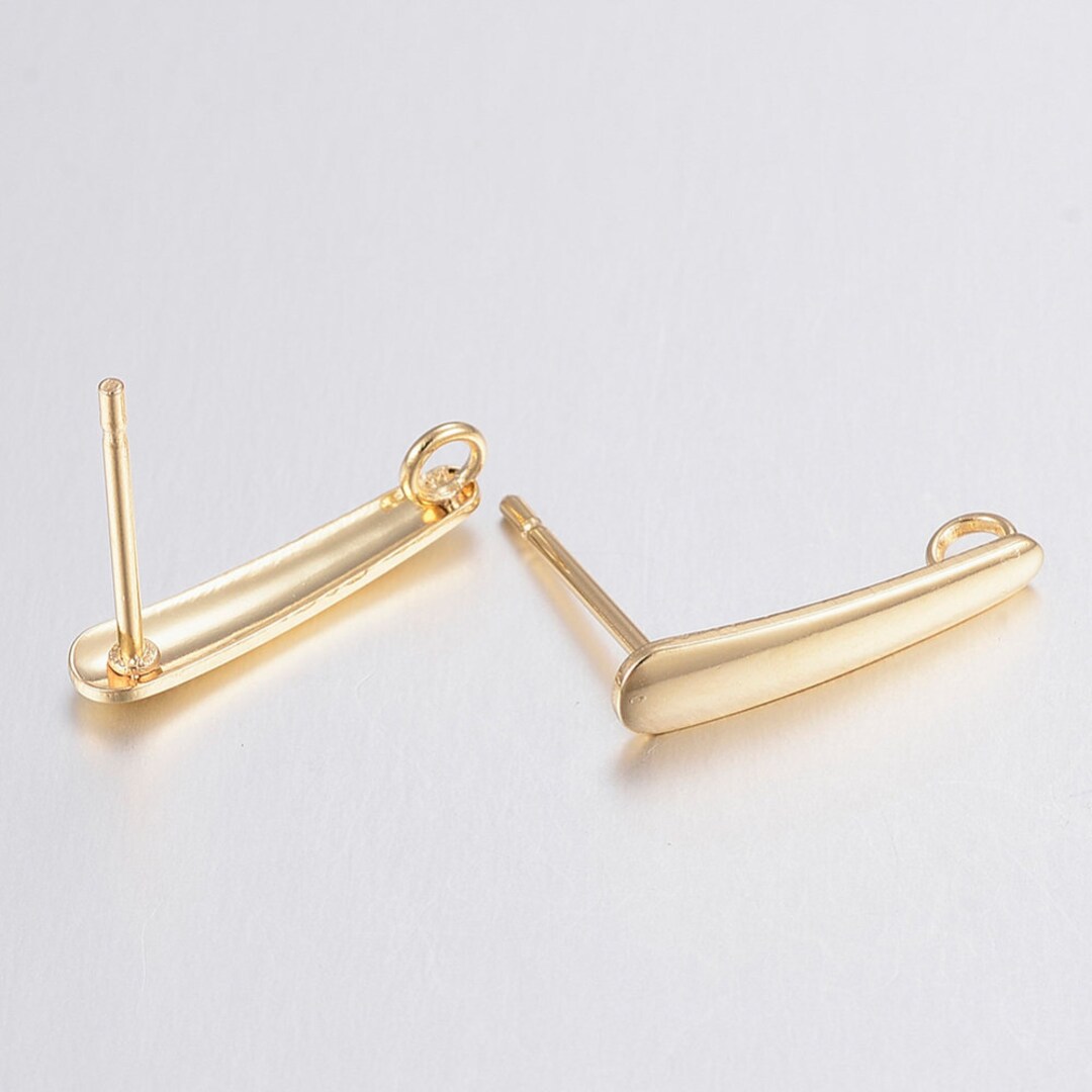Gold Bar Stud in Stainless Steel 15mm - Etsy