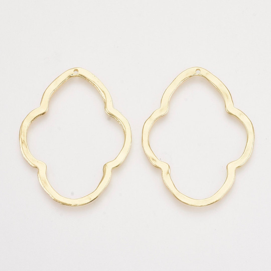 Gold Charm Open Bezel for Epoxy Resin UV Resin Earring - Etsy