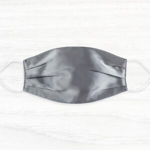 SILK Face Mask, Gray, Reusable Two Layers Soft Washable Face Mask, 100% ...
