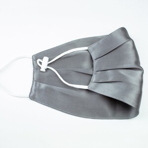 SILK Face Mask, Gray, Reusable Two Layers Soft Washable Face Mask, 100% ...