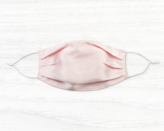 SILK Face Mask Pink Reusable Two Layers Soft Washable Face - Etsy