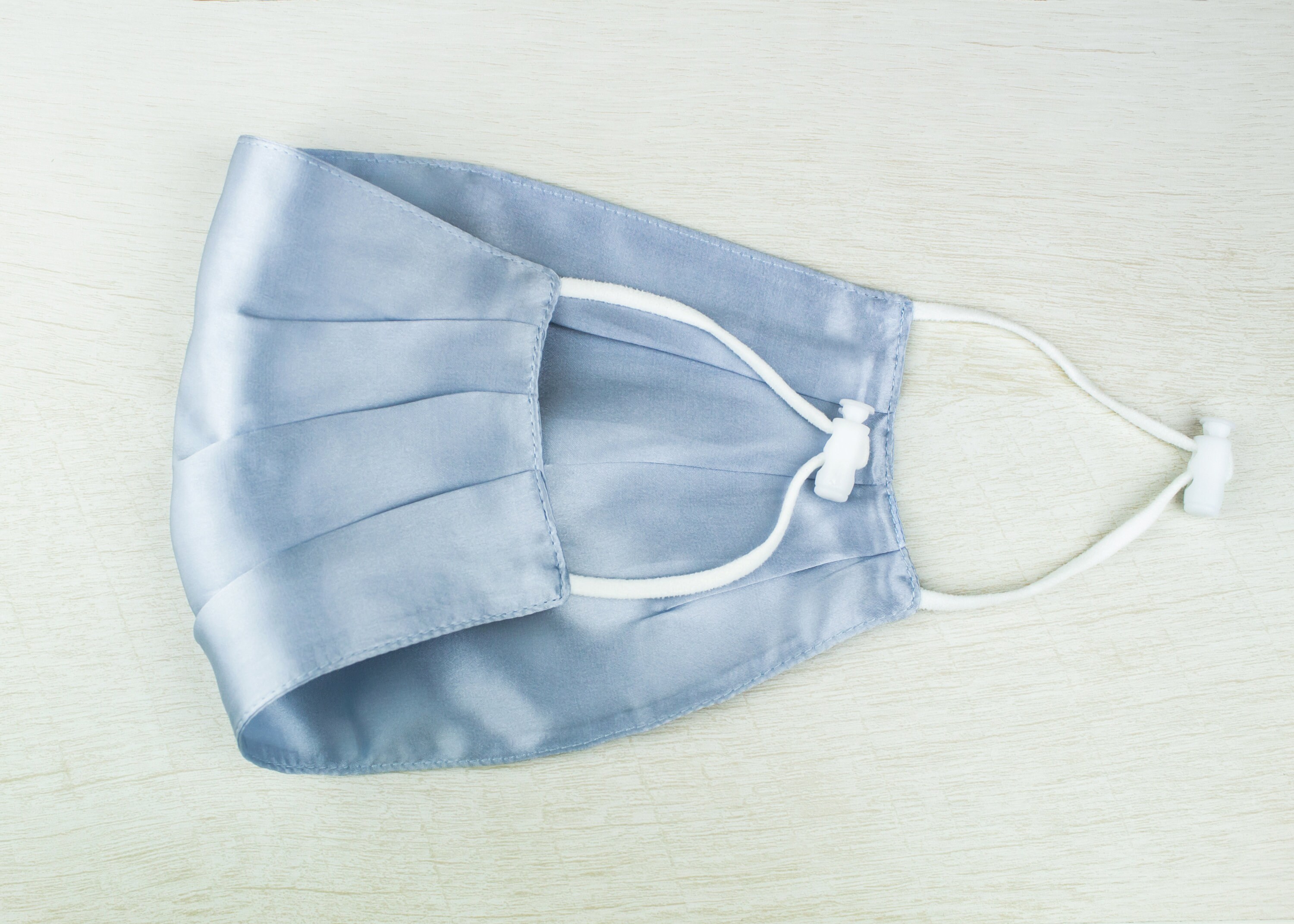 SILK Face Mask, Baby Blue, Reusable Two Layers Soft Washable Face Mask ...
