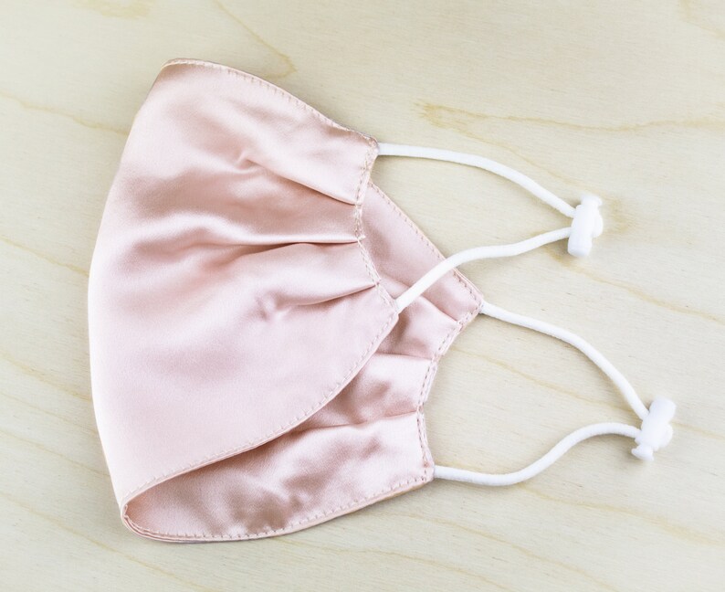 SILK Face Mask Pink Reusable Two Layers Soft Washable Face | Etsy