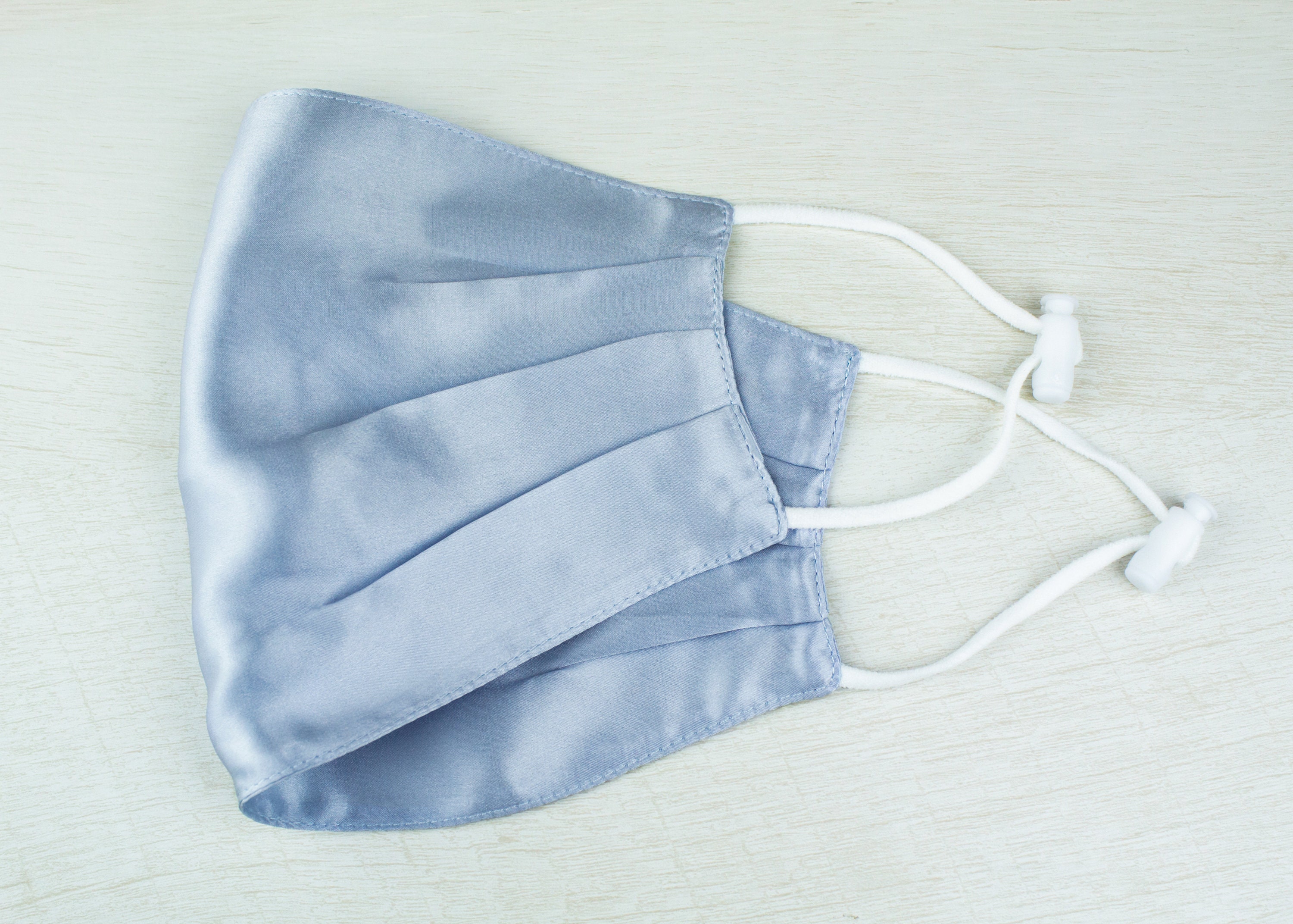 SILK Face Mask, Baby Blue, Reusable Two Layers Soft Washable Face Mask ...