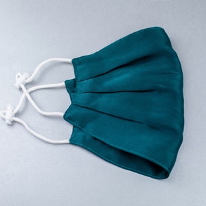 SILK Face Mask, Teal, Reusable Two Layers Soft Washable Face Mask, 100% ...
