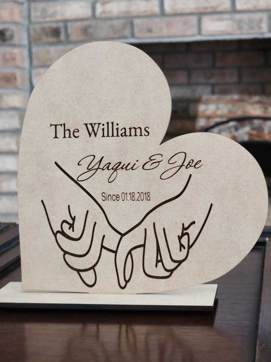 Personalized Names Heart Sign With Stand, Wodeen Valentines Heart With ...