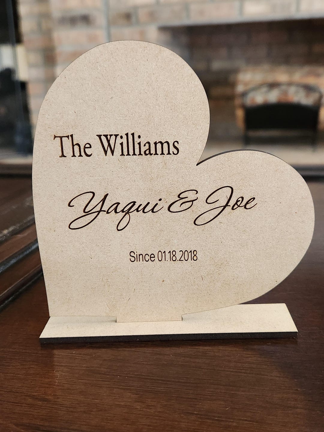 Personalized Names Heart Sign With Stand, Wodeen Valentines Heart With ...