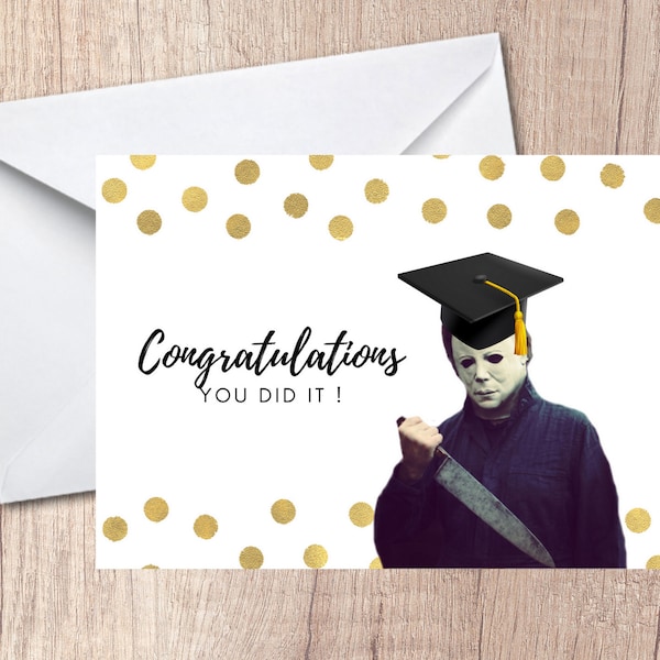 Horror Movie Graduation Cards - Etsy