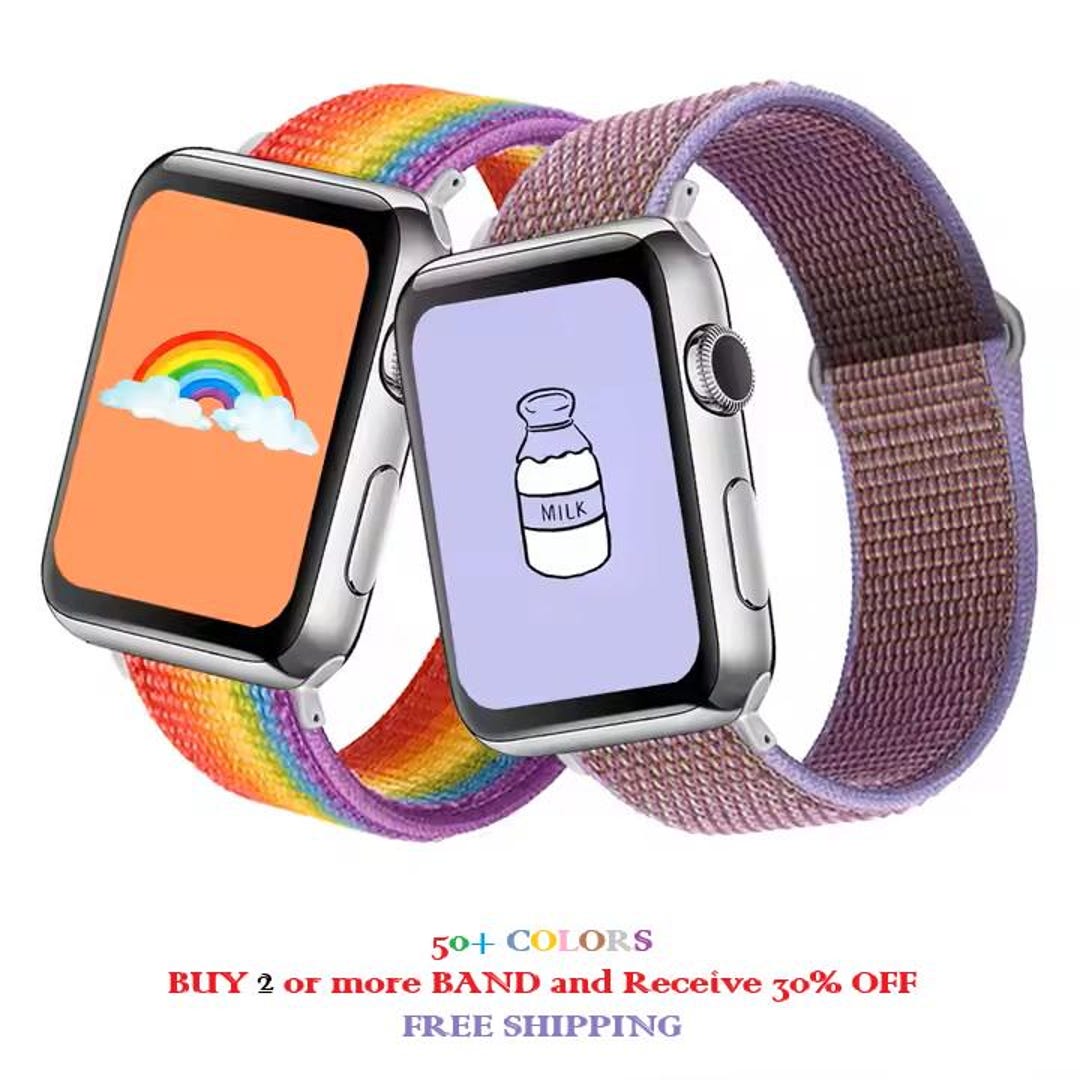 Breathable Nylon Sports Loop Band for Apple Watch Series SE-9 ...
