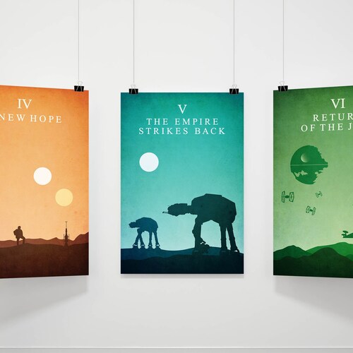 Minimalist Poster Set A New Hope A Art New Hope Print Vintage - Etsy