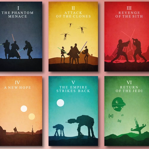 Minimalist Star Poster Set Wars Poster All 6 Posters New Hope - Etsy