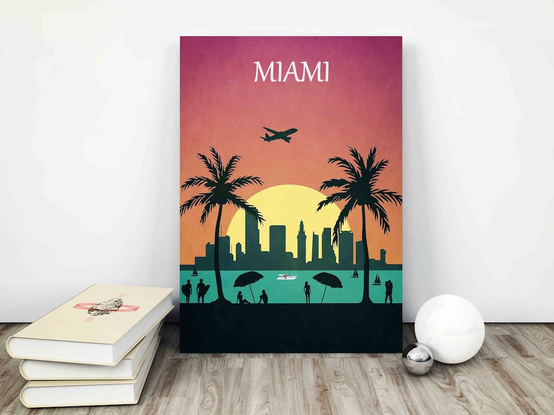 Miami Beach Travel Poster - Miami Beach Art - Miami Print - Florida ...