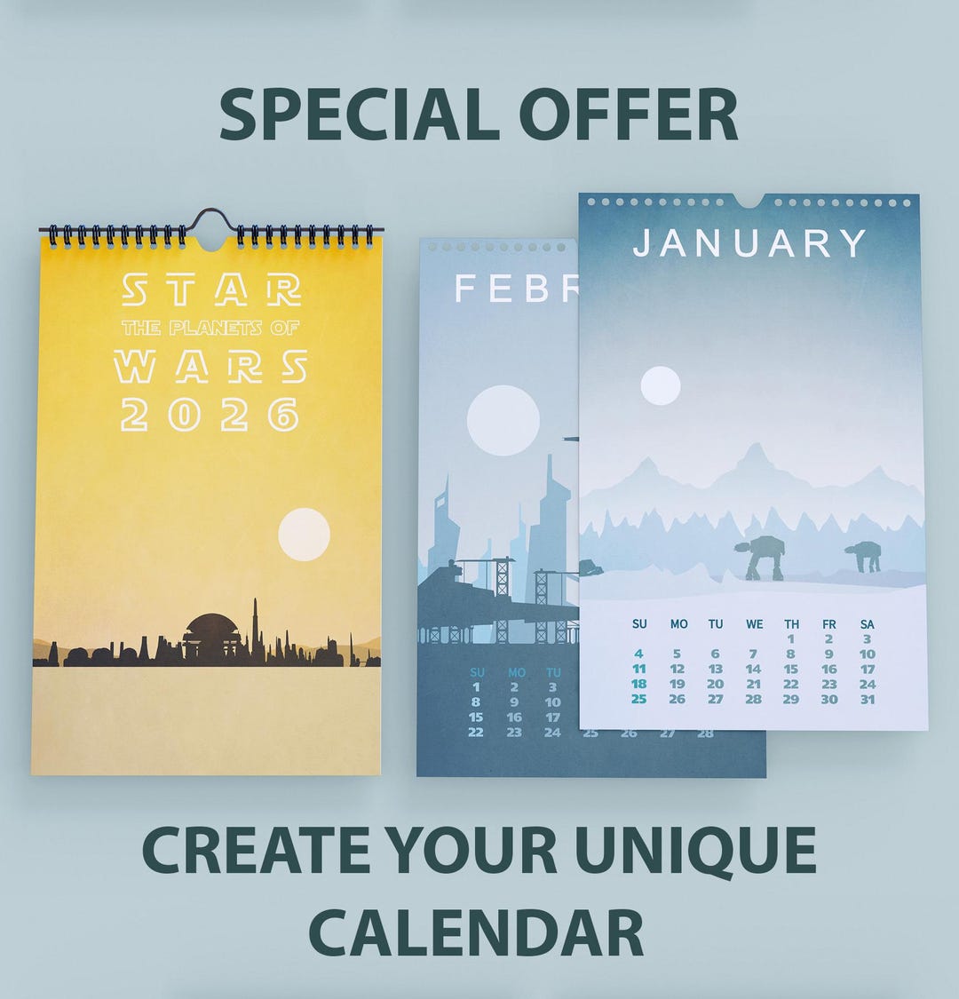 Star Art Wall Calendar 2026 (double-sided Printing) NEW DESIGN Wall Art ...