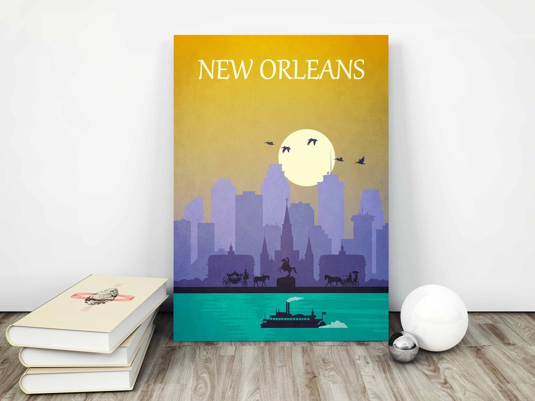 New Orleans, Vintage Travel, New Orleans Poster, Travel Art, New ...