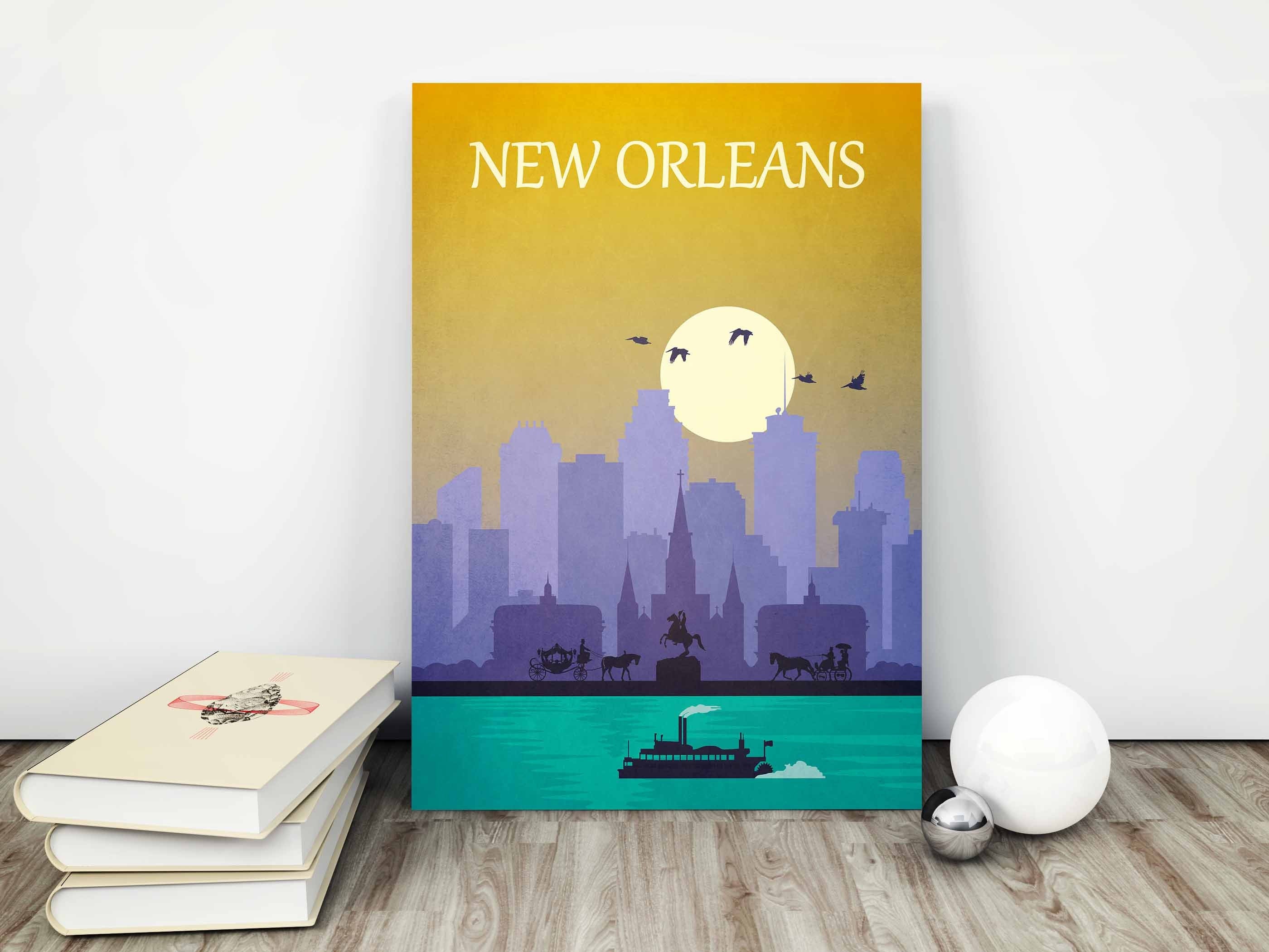 New Orleans Vintage Travel New Orleans Poster Travel Art - Etsy
