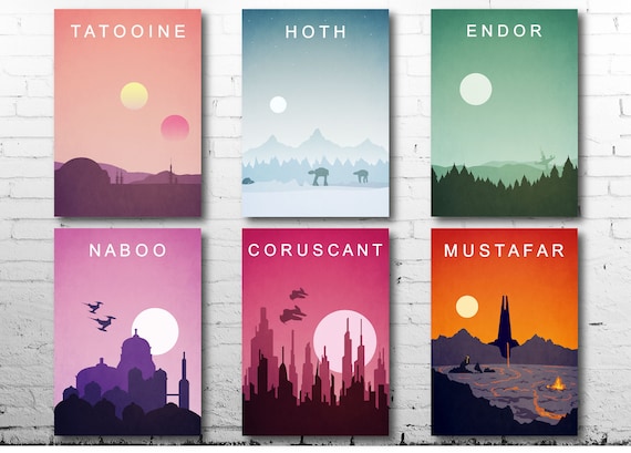 Minimalist Star Poster Set Wars Poster All 6 Posters New Hope - Etsy