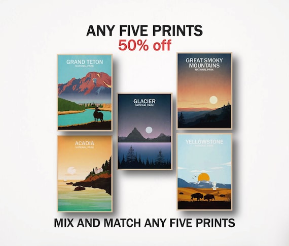Money Saving Print Set Any 5 Prints of Your Choice Choose - Etsy
