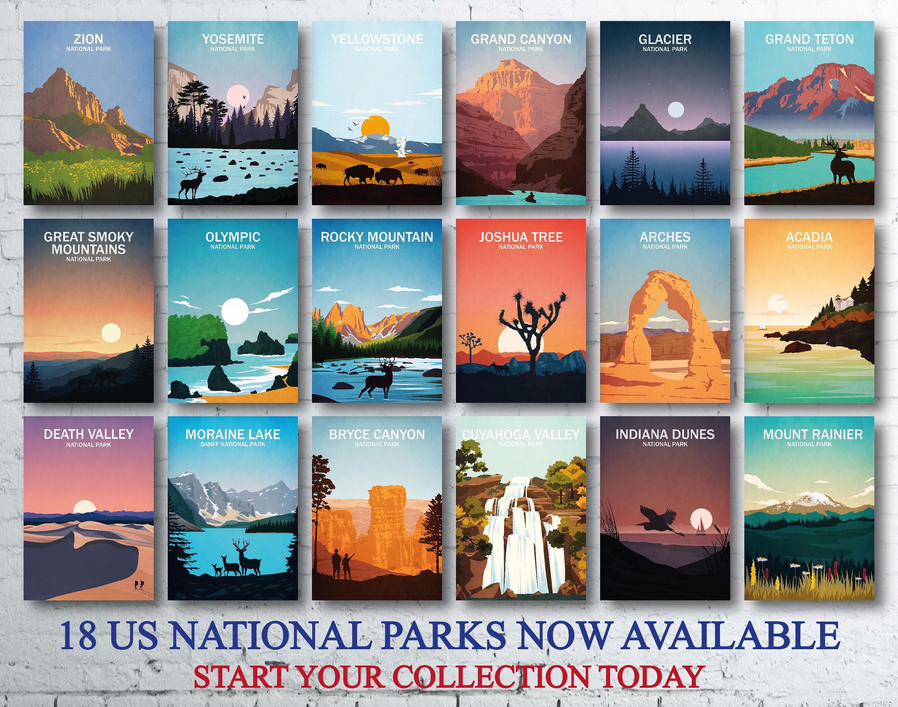 Olympic National Park Poster Minimalist Wall Art National Park Prints ...