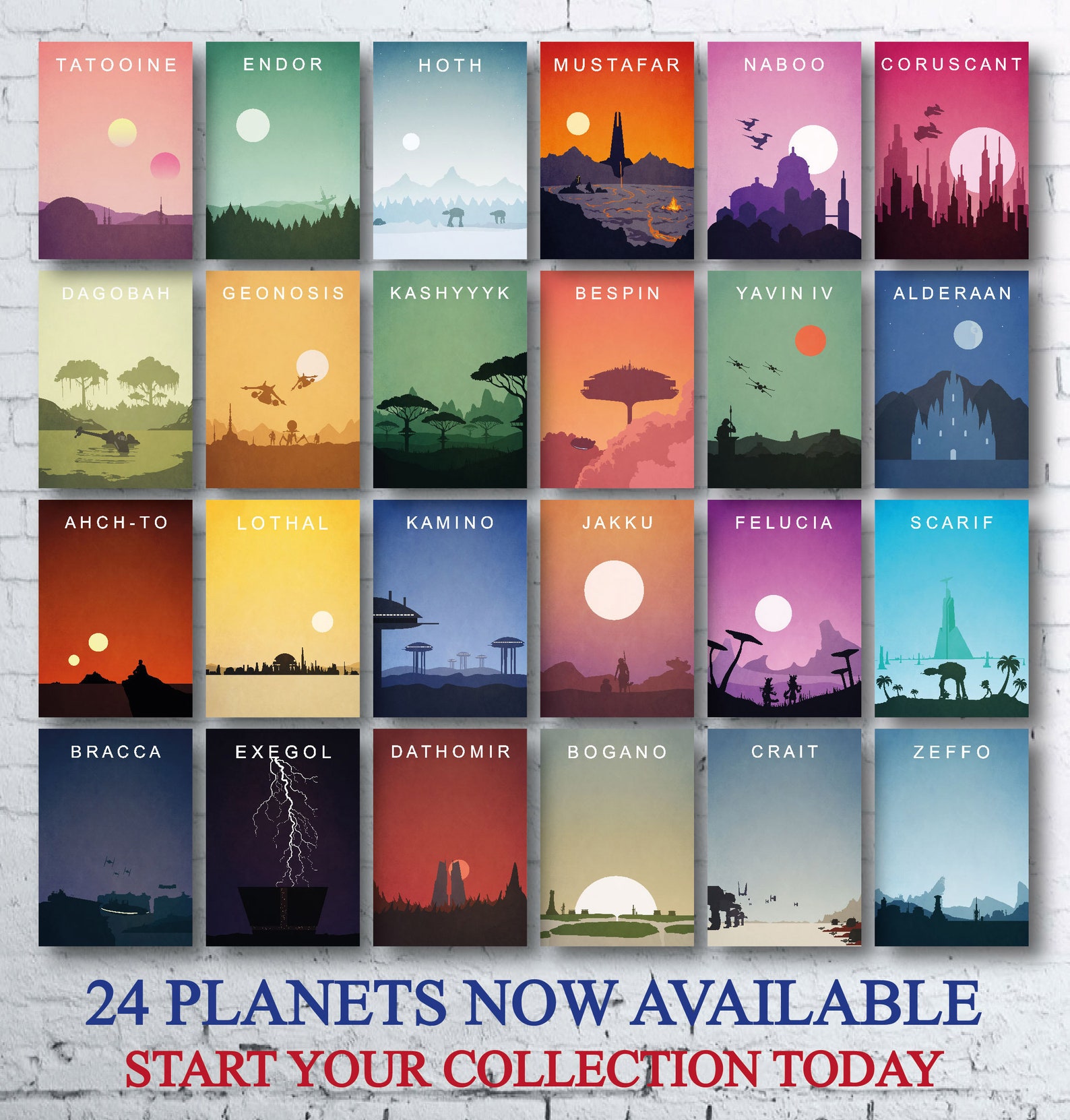 Minimalist Star Poster Set Wars Poster All 6 Posters New Hope - Etsy