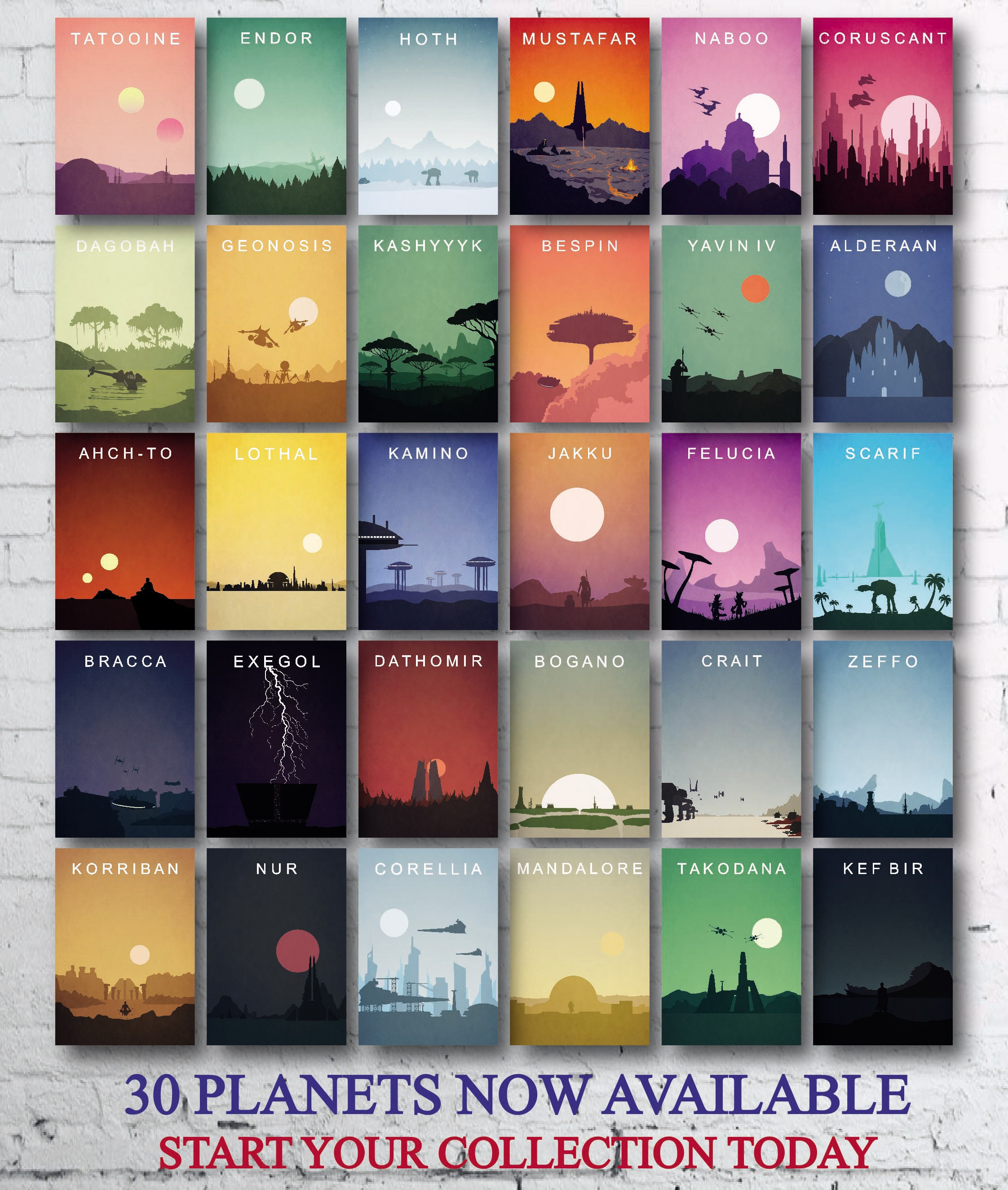 Minimalist Star Poster Set Wars Poster All 6 Posters Vintage - Etsy ...