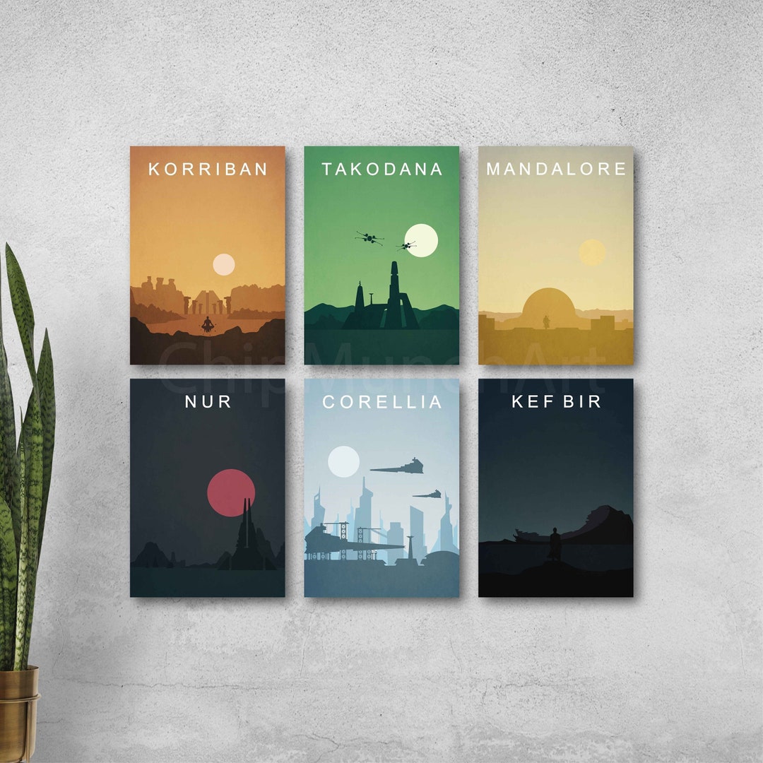 Minimalist Star Poster Set Wars Poster All 6 Posters Vintage Movie ...