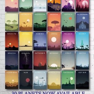 Minimalist Star Poster Set Wars Poster All 6 Posters New Hope Vintage ...